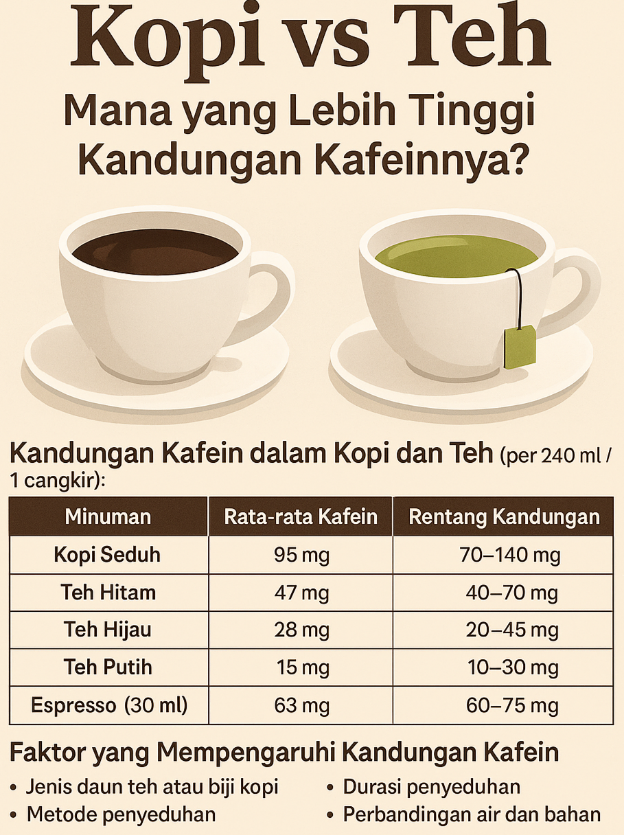 Kopi vs Teh: Mana yang Lebih Tinggi Kandungan Kafeinnya? - Klopak Indonesia