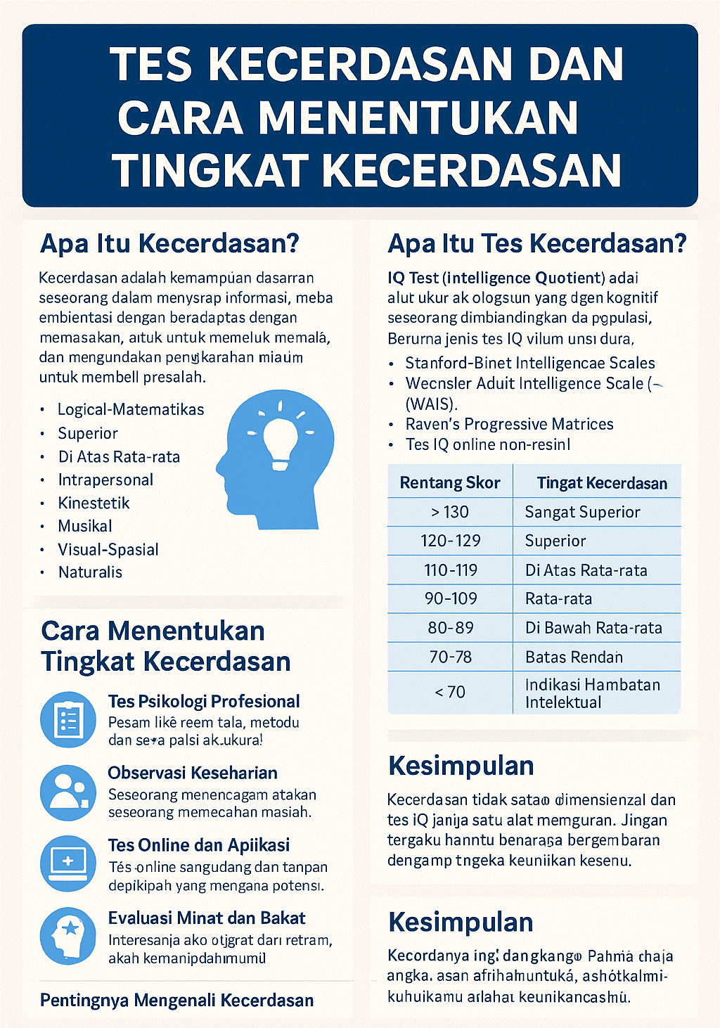 Tes Kecerdasan dan Cara Menentukan Tingkat Kecerdasan - Klopak Indonesia