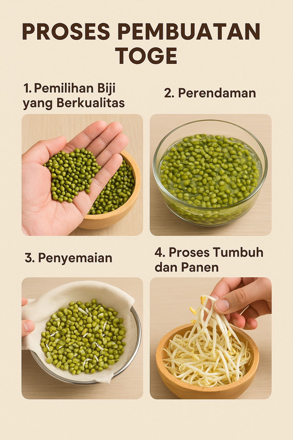 Proses Pembuatan Toge: Mudah, Sehat, dan Penuh Nutrisi - Klopak Indonesia