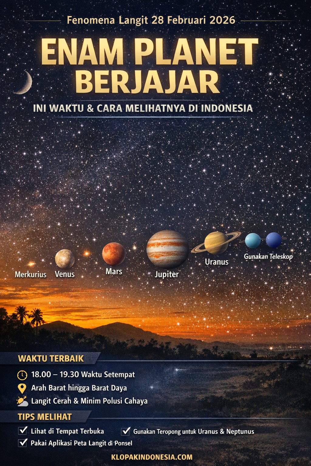 Fenomena Langit 28 Februari 2026: Enam Planet Berjajar, Ini Waktu dan ...